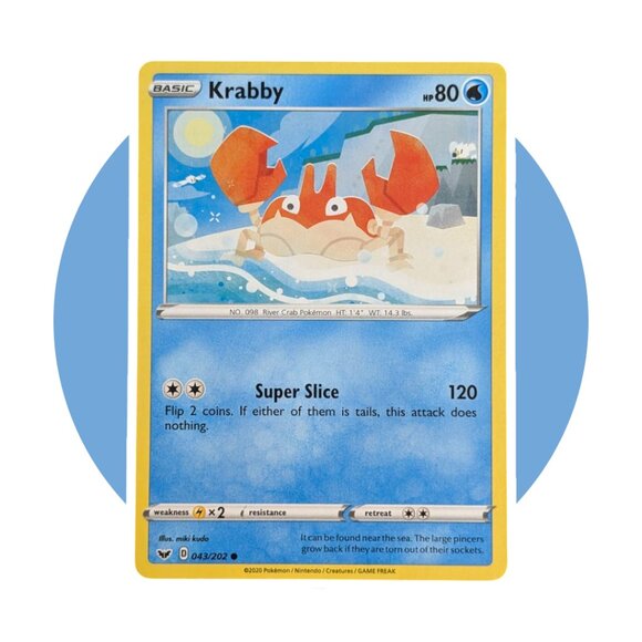 Pokemon | Toys | Sword Shield Pokemon Card Ss2 Krabby 043202 | Poshmark